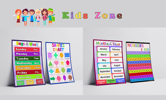 Do eye catching educational posters, charts, flash cards for kids by ...