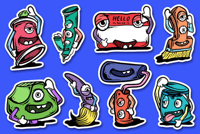 Draw sticker doodle illustration for you by Galangmonsart | Fiverr