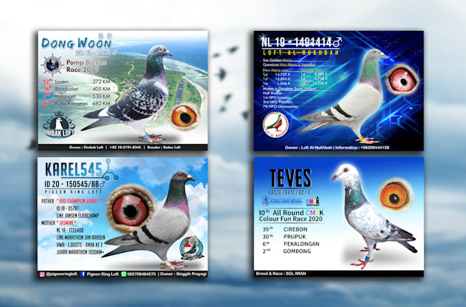 Design racing pigeon poster for your loft by Nurahmadeka | Fiverr