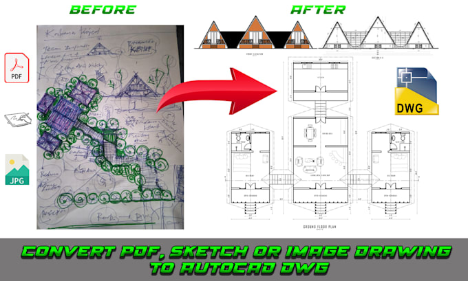 Convert your pdf, image or sketch drawing to auto cad by Shanilka077 ...