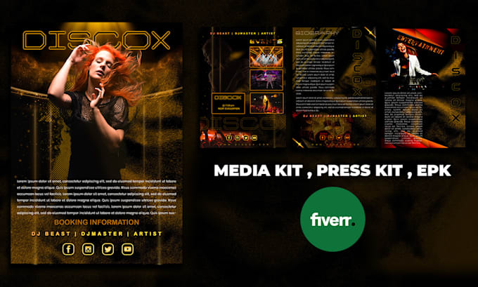 Design dj epk, media kit, artist press kit, speaker kit, one sheet by Apsarasl | Fiverr