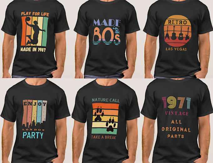 Design t shirts in retro and vintage style by Bojandesign66 | Fiverr