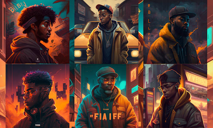 Create anime cartoon album cover art fast hip hop lofi rap by Aria ...