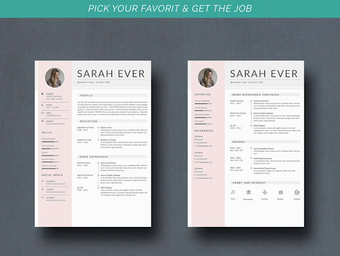 Make cv design and can edit and rewrite them by Muhammadrafay56 | Fiverr