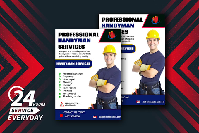 Design plumber flyer,handyman, construction, postcard, eddm, business ...