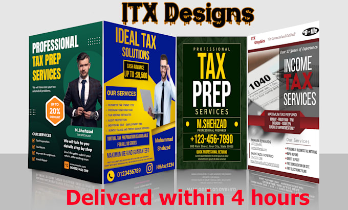 Amazing tax flyer and tax poster for your business by Itxgraphics | Fiverr