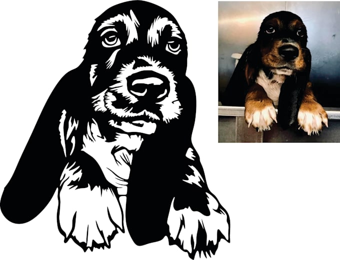 Draw a portrait of your dog and creat dxf cutting files by ...