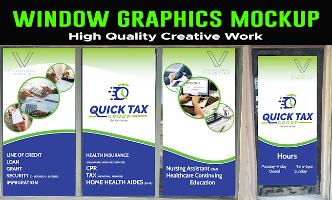 Do eye catchy window graphics design,store front, sign board with ...