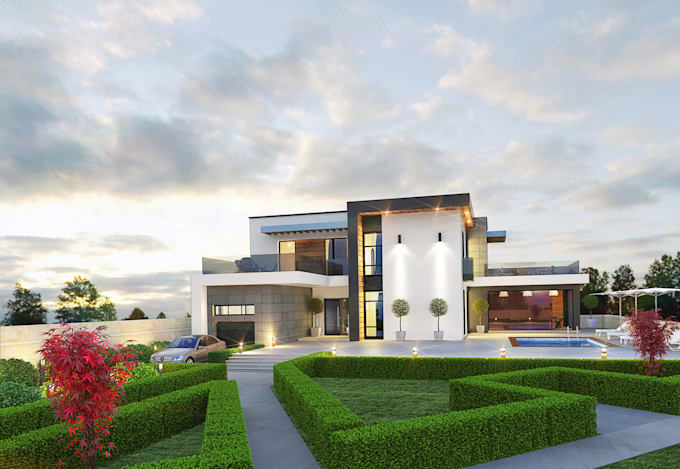 Create house exterior design, and realistic 3d render by Projektplus786 ...