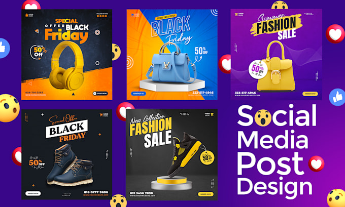 Create creative social media post, ads design with express delivery by ...