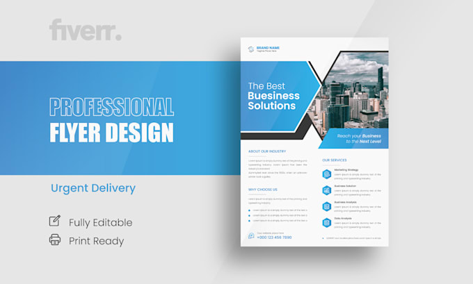 Design urgent business, corporate flyers, poster by Vectplanet | Fiverr