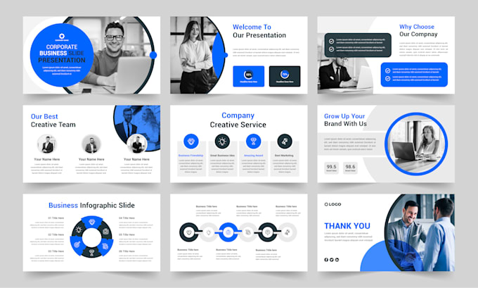Design powerpoint presentation ppt template google slides by Designcategory | Fiverr