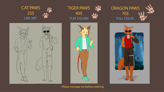Draw your oc furry by Helsiel | Fiverr