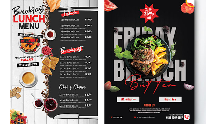 Menu design, food menu, restaurant menu, price list by Shreyasbharad ...