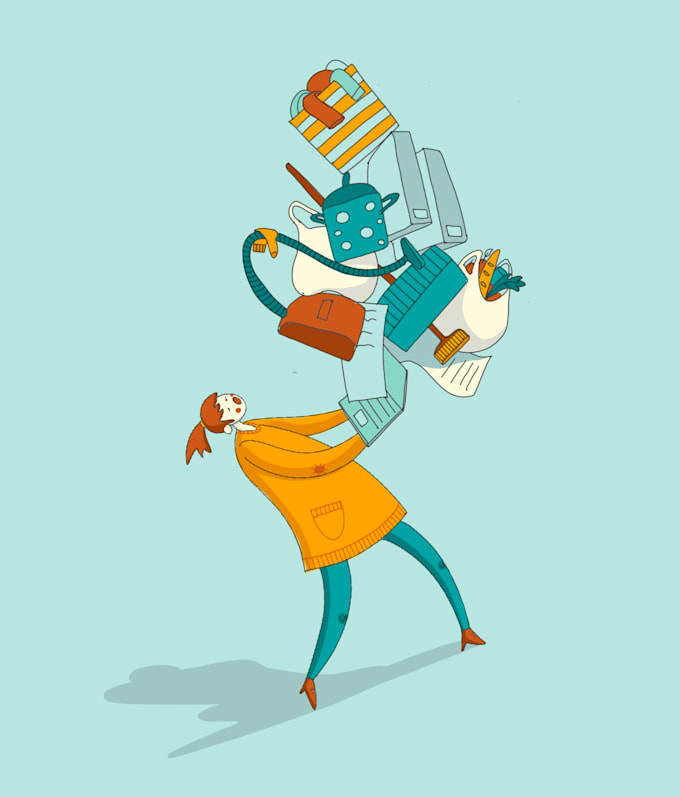 To create interesting flat illustrations by Nadiaeremina | Fiverr