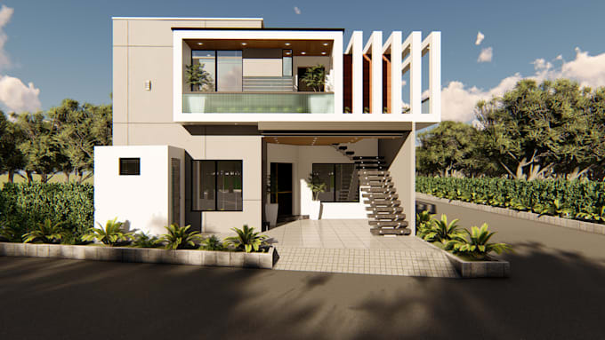 Do photorealistic rendering and 3d model for house exterior by ...