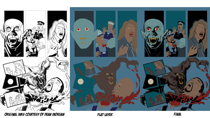Add flat colours to your comic book or illustration by Drewhamley | Fiverr