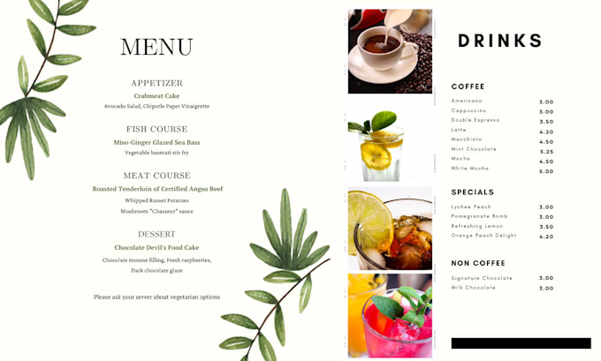 Design aesthetic and modern menus for celebrations, weddings by ...