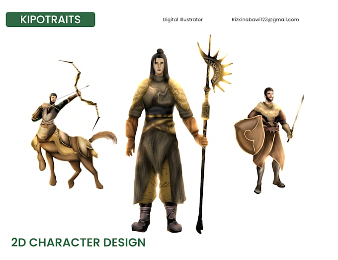 Draw dnd character 2d design by Kipotraits | Fiverr