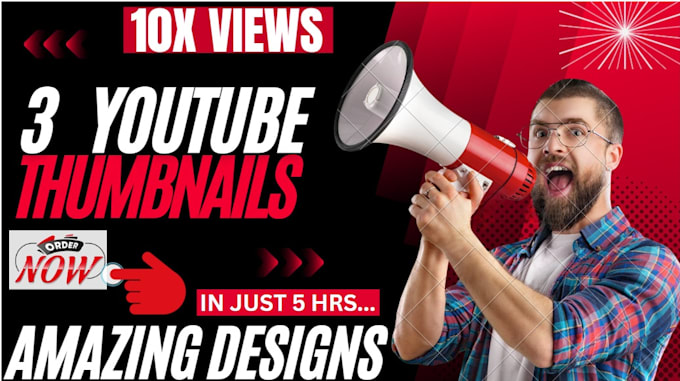 Design 3 eye catchy and amazing youtube thumbnails in 5 hours by ...