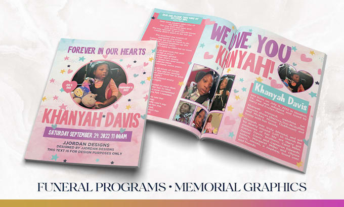 Design your funeral program and memorial graphic by Jjordandesigns | Fiverr