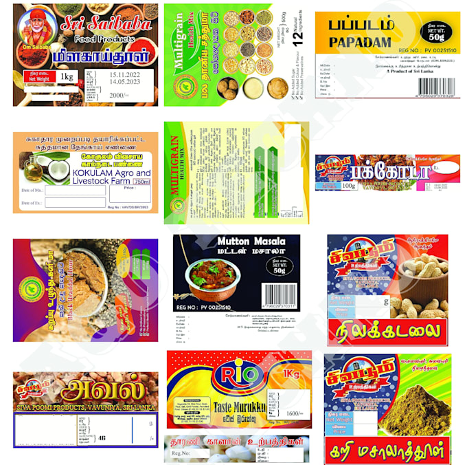 Do product packaging and label design in tamil or english by Ago_techno ...