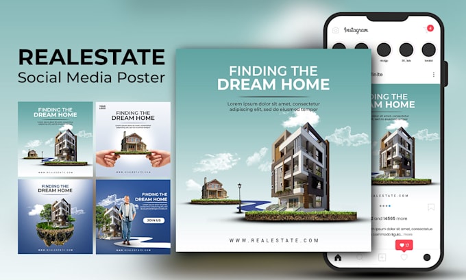 Design real estate social media ad posters and banner by Majidul2020 ...