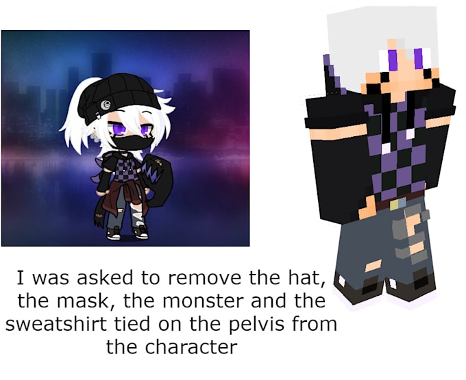 Create a minecraft skin based on a drawing or oc by Daanimation | Fiverr