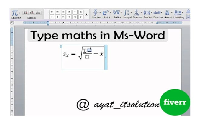 Math typing in msword, pdf, mathlab, or any other format by Ayat_itsolution | Fiverr