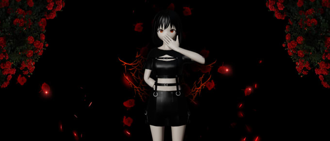 Make you a phonk and hyperpop 3d anime model with a banner included by ...