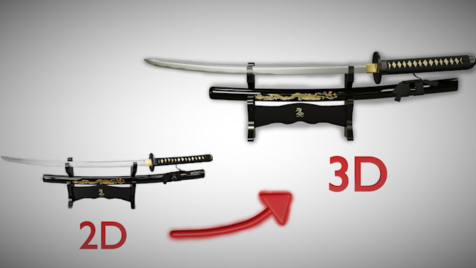 Make 3d model from 2d image picture and render high and low poly by ...