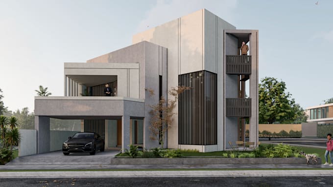 Design modern and classical exteriors impressive realistic 3d elevation ...