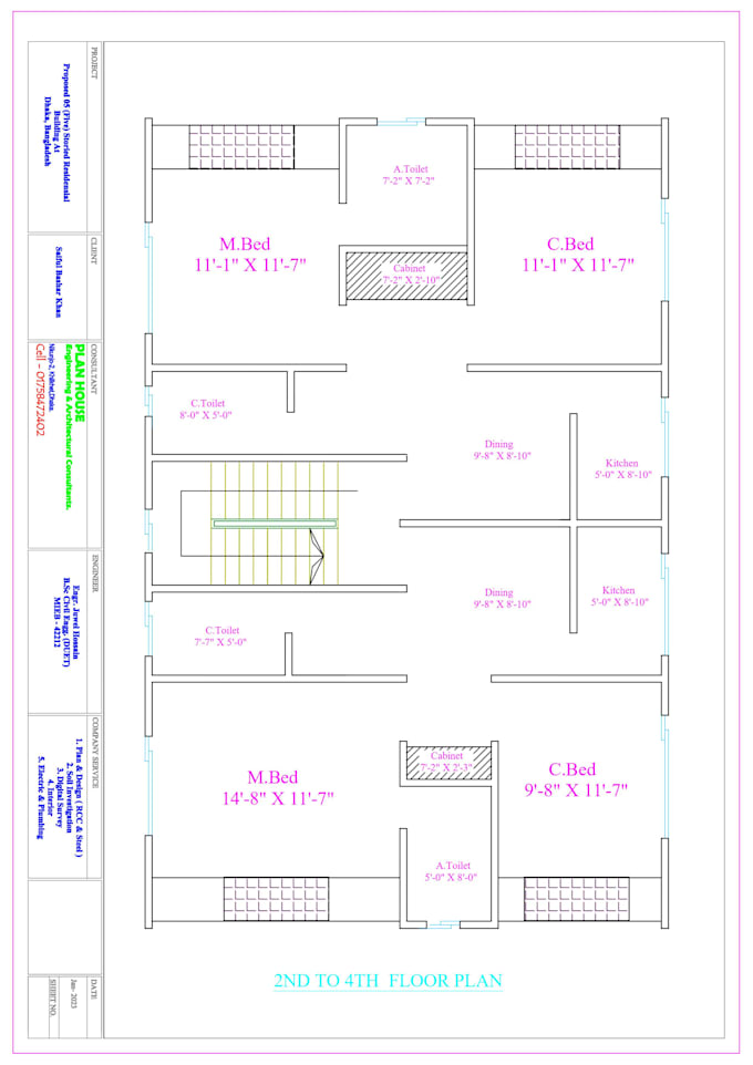Design autocad 2d floor plan architectural floor plan by ...