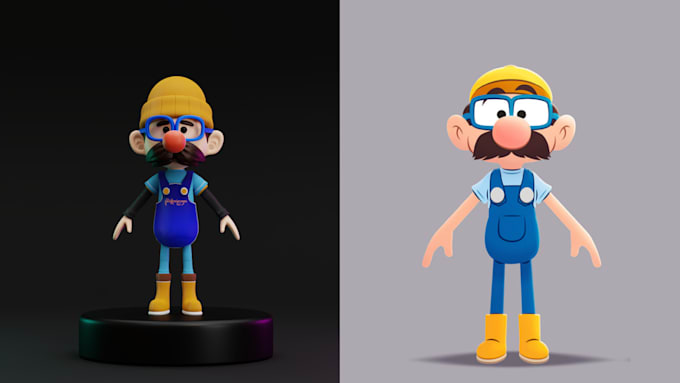 Model simple 3d character from 2d to 3d in blender by Shulthonkhutbi ...