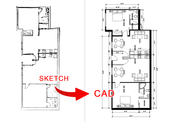 Convert your sketches or pdf into professional cad drawings by ...