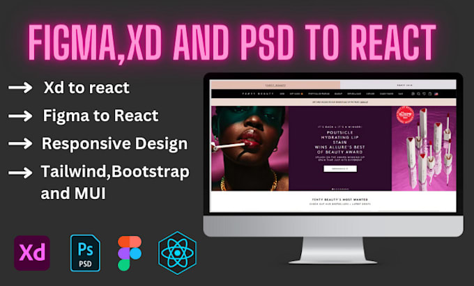Convert figma to responsive react js code by Sarafatima247 | Fiverr