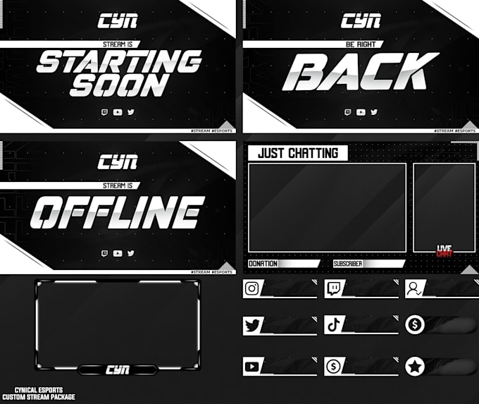 Create a professional stream overlay package by Lorand_art | Fiverr