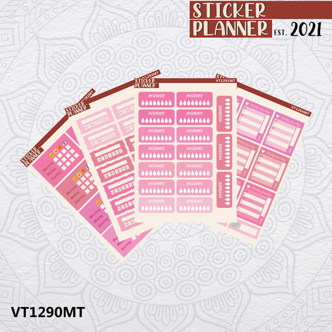 Design custom color printable sticker for journal or planner by ...