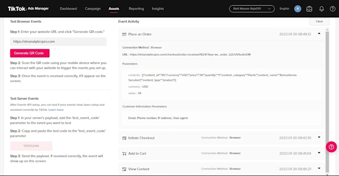 Setup tiktok event api and tiktok pixel with gtm by Rahimasum1994 | Fiverr