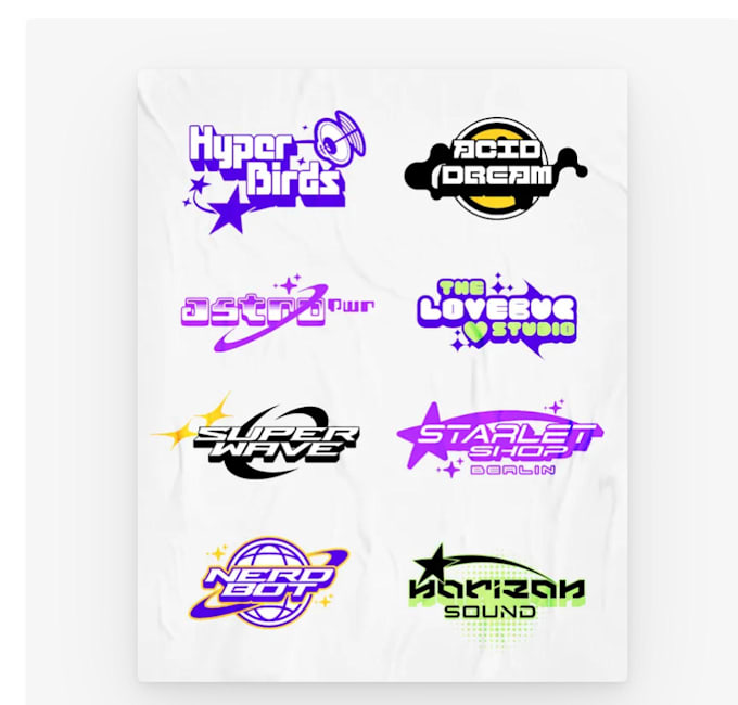 Custom color,name y2k logo by Berke7 | Fiverr