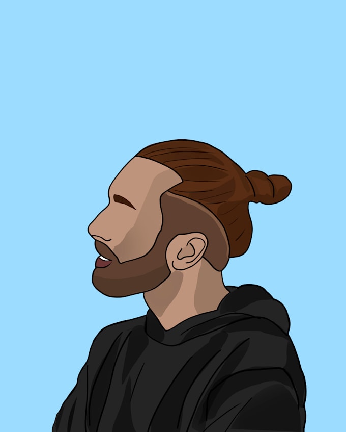 Draw minimalist faceless portrait illustration from a photo by ...