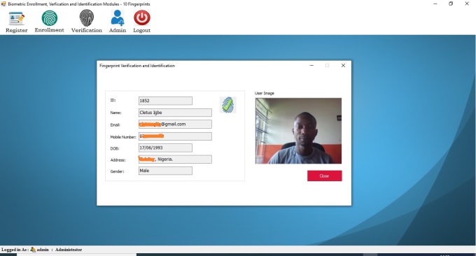 Do biometric fingerprint enrollment and verification system by Cletusigbe | Fiverr