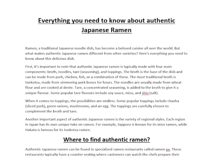 Write seo optimised food articles and blogs by Davidwein | Fiverr