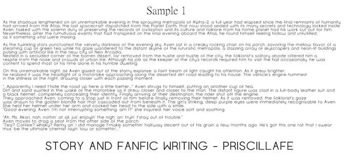 Write fanfics and stories for you by Priscillafe | Fiverr