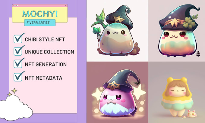 Draw custom chibi cartoon nft art by Mochyistudio | Fiverr