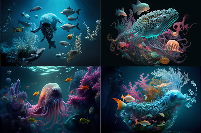 Create sea creature ai art using midjourney by Morningstar21 | Fiverr