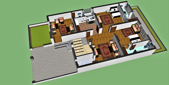 Do super fast architecture floor plans and 3d by Shahjeeaftab | Fiverr