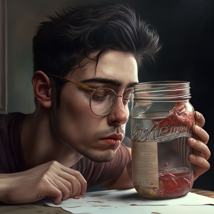 Create digital art illustration hyper realistic painting by Creadoz ...