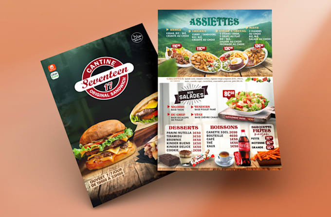 Design modern menu card for your restaurant by Intissarghediri | Fiverr