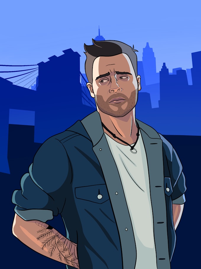 Draw the person you want in the gta artwork style by Vypsie | Fiverr